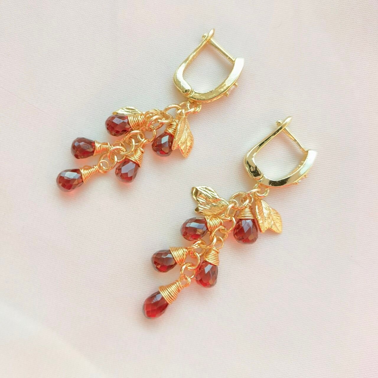 Серьги, гранат