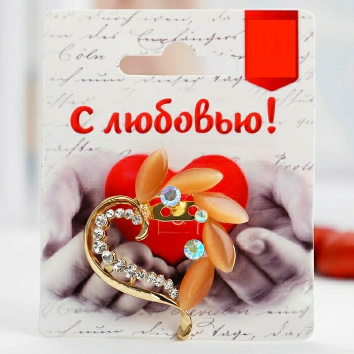 Брошь, стразы, искусственный камень