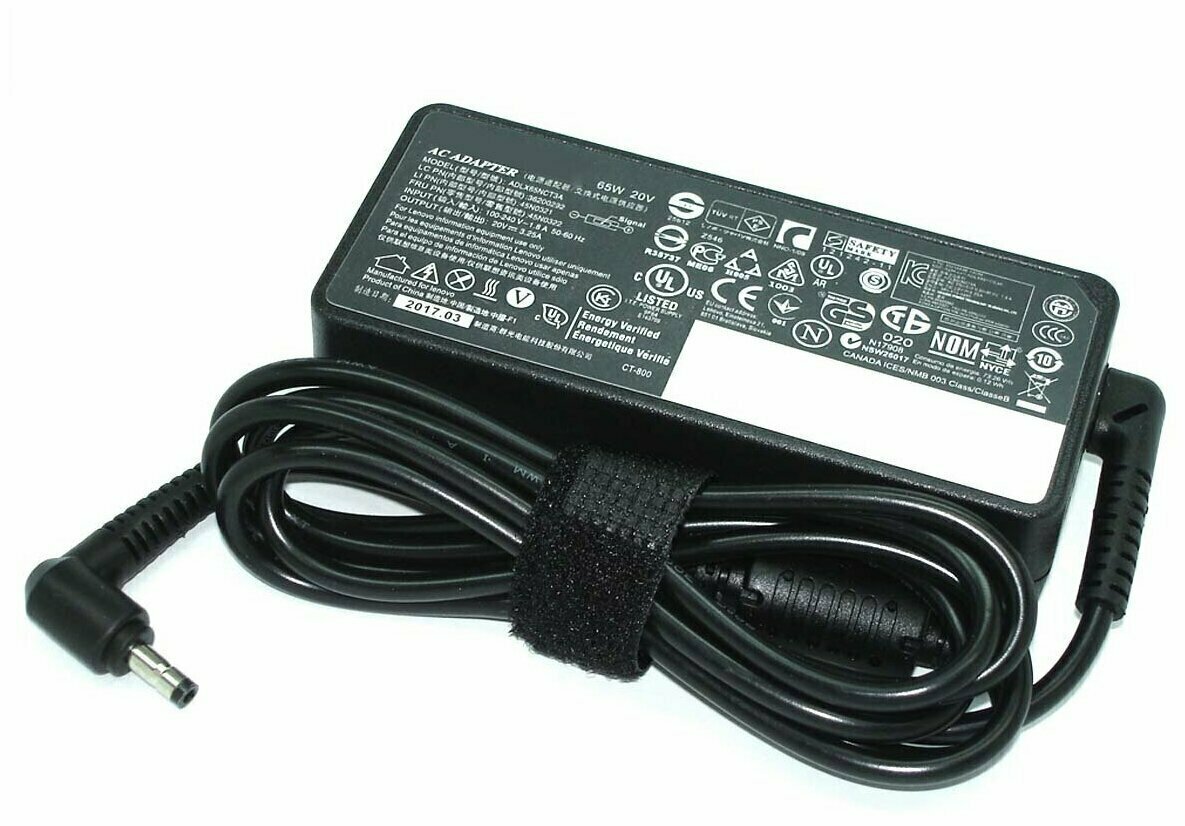 Блок питания для ноутбука Lenovo ADLX65CLGE2A, 20V, 3.25A, 65W, разъем круглый 4.0 x 1.7 mm, код ADP-LE-30