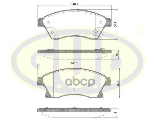 Колодки ПЕР OPL ASTRA H 06-/J 09-/MOKKA 12-/CHV CRUZE 09-/AVEO/ORLANDO 11- ECO-LINE шт. G.U.D арт. GBP880168