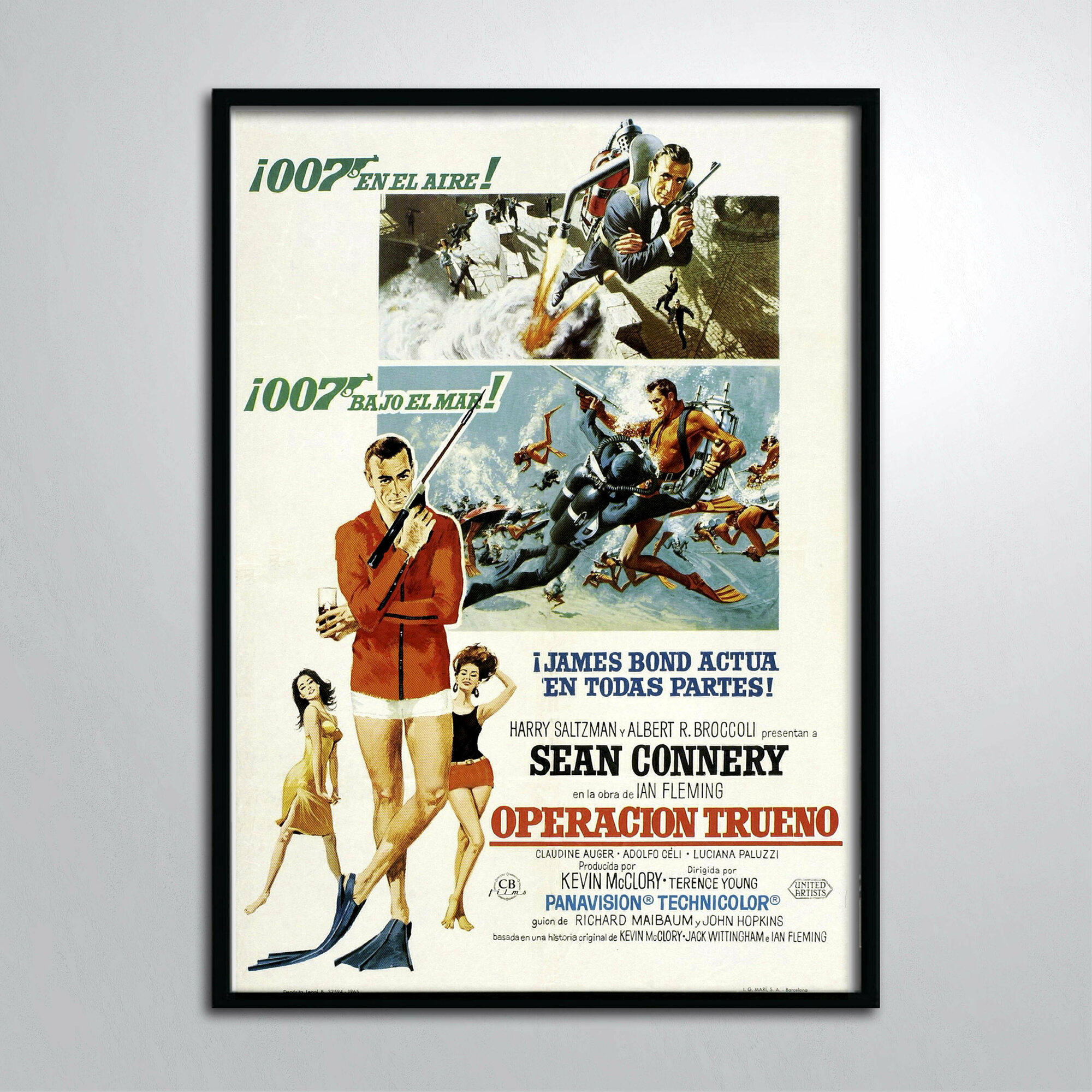 Постер без рамы/Винтажный плакат/007 Джеимс Бонд Шон Коннери Шаровая молния (1965) Классический Thunderball