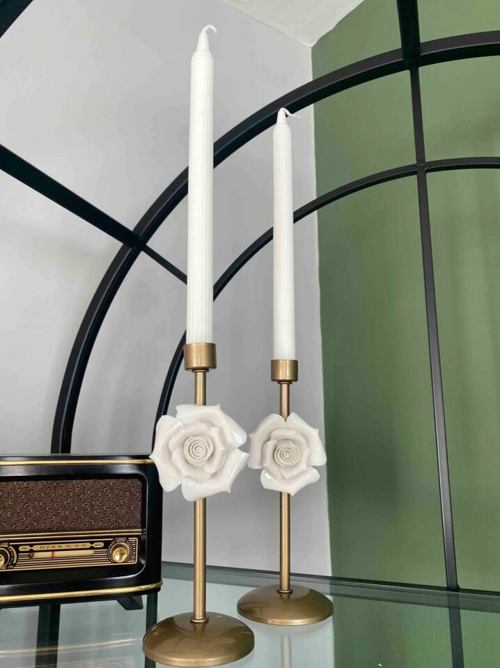 Подсвечник для высокой свечи, золотой высокий декоративный металлический для тонкой свечи 1 штуки для интерьера