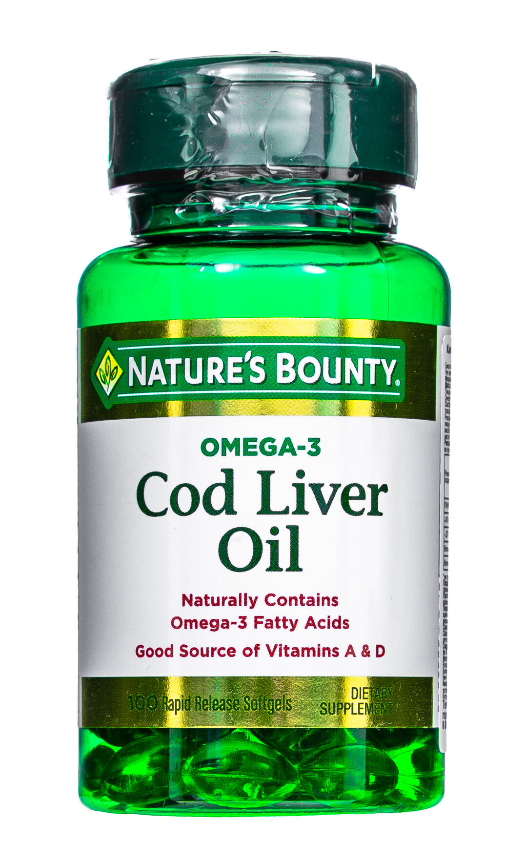 Нэйчес Баунти Жир печени норвежской трески капсулы №100 капсулы массой 585 мг10%