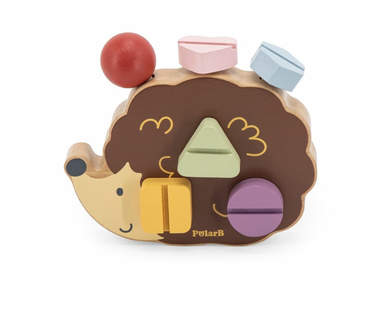 Развивающие игрушки из дерева Viga Toys Деревянный сортер PolarB Ёжик с отвёрткой и закручивающимися болтиками