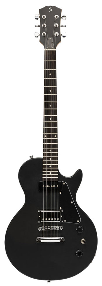 STAGG SEL-HB90BLK - электрогитара, les paul, 22 лада, корпус: красное дерево, гриф: красное дерево, на болтах, накладка: палисандр, звукосниматели: P90, Humbucker, регулировки: 1х громкость, 1х тон, цвет: черный