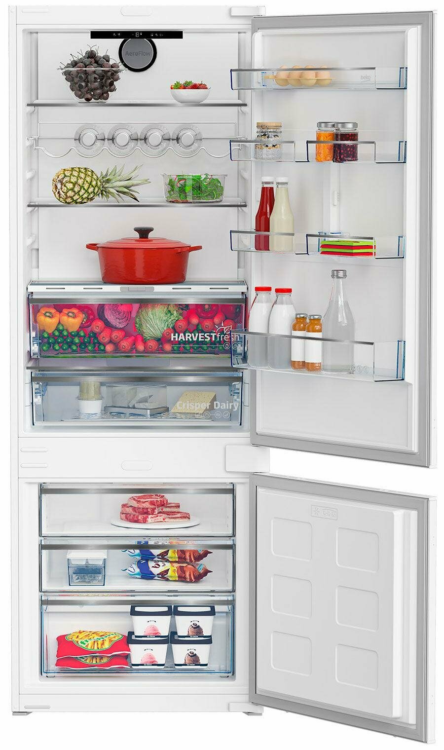 Холодильник встраиваемый Beko BCNE400I35ZS HarvestFresh белый, 194х69 см, зона свежести