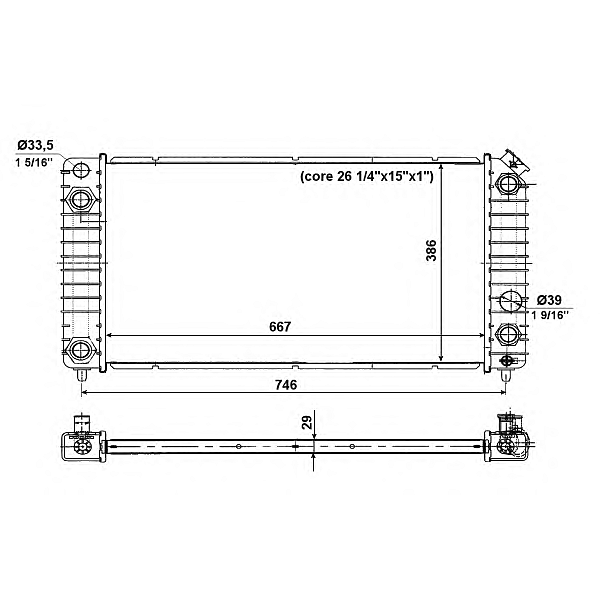 NRF 56011 (52462548) радиатор охлаждения двигателя Chevrolet (Шевроле) blazer 4.3 94-