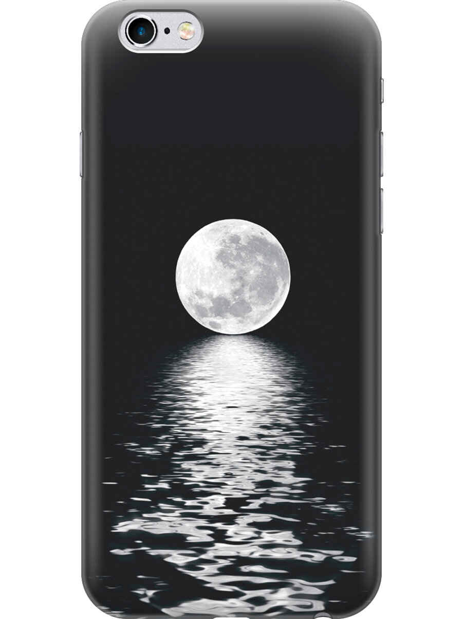 Силиконовый чехол на Apple iPhone 6s / 6 / Эпл Айфон 6 / 6с с рисунком "Луна над морем"
