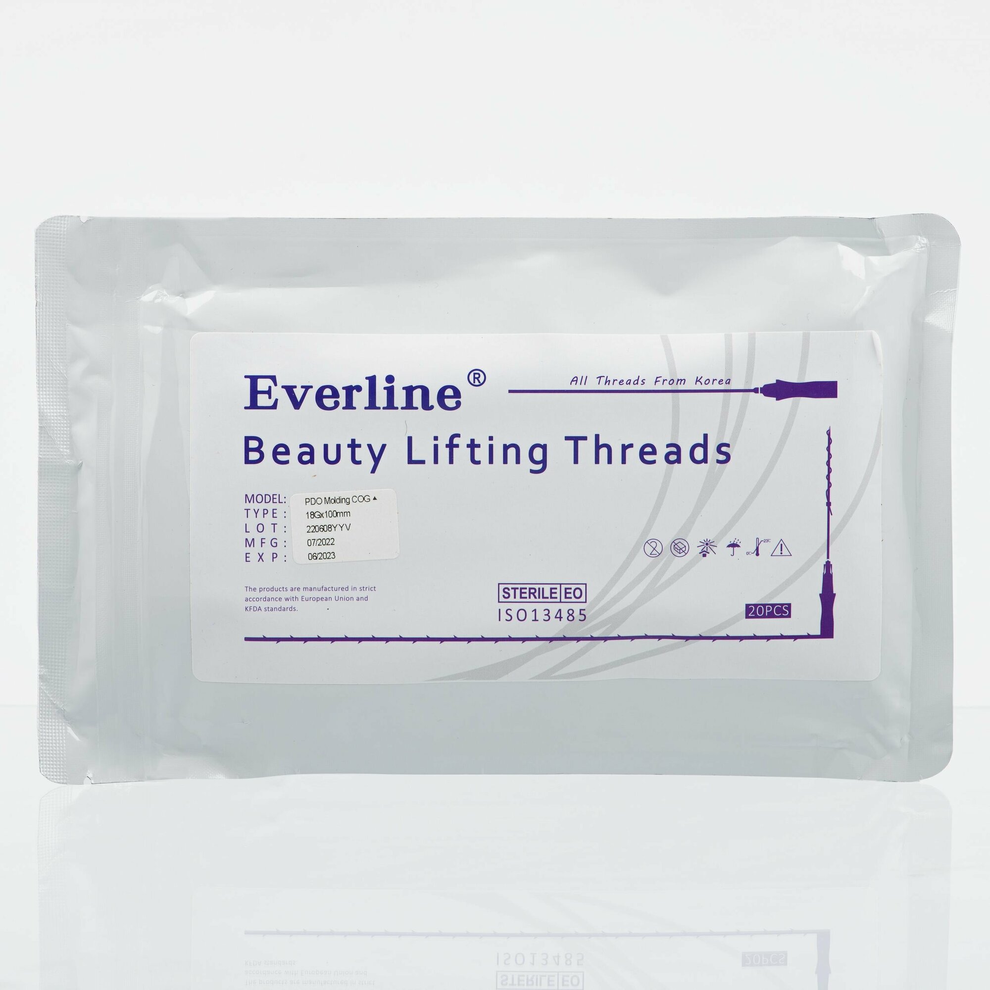 Мезонити для косметологии 2 шт/уп, 18Gx100mm (PDO Molding COG), DIAMOND NANO NEEDLE