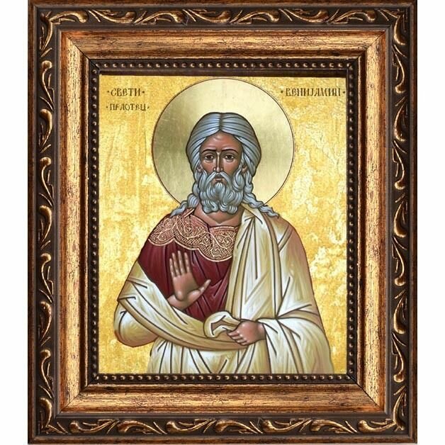 Вениамин Праведный праотец. Икона на холсте. (10 х 12 см / В раме)