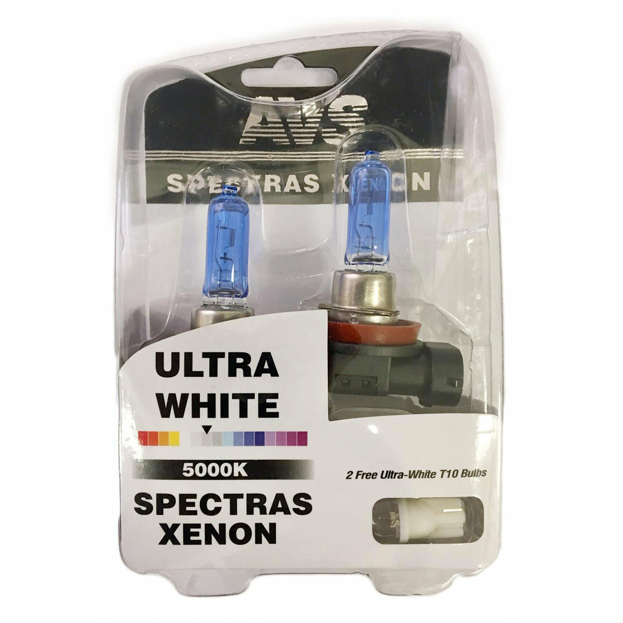 Лампа газонаполненная H11 12V 75W AVS SPECTRAS Xenon кт.2+2Т-10 (5000K)