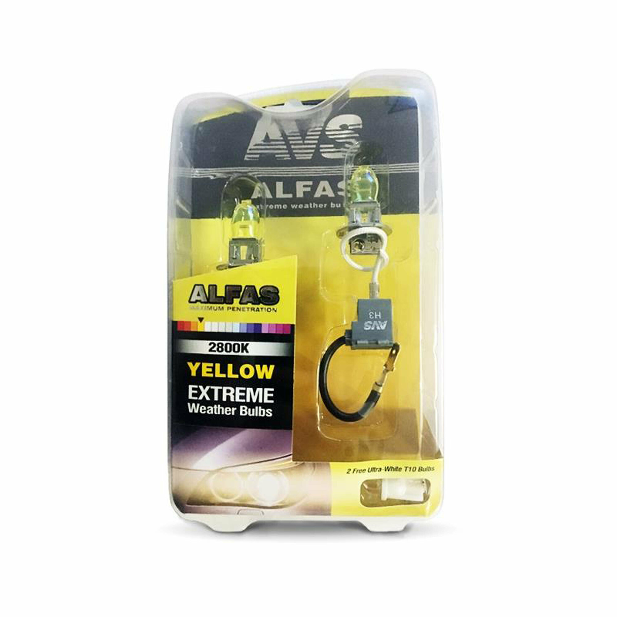 Лампы газонаполненные H3 12V 85W AVS ALFAS Extreme Weather 2800К кт.2 шт.+2 шт.(Т-10)