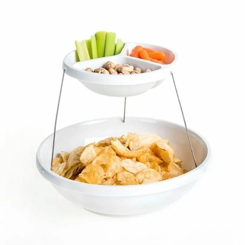 Менажница для снеков двухъярусная / органайзер для сухофруктов/ для сладостей