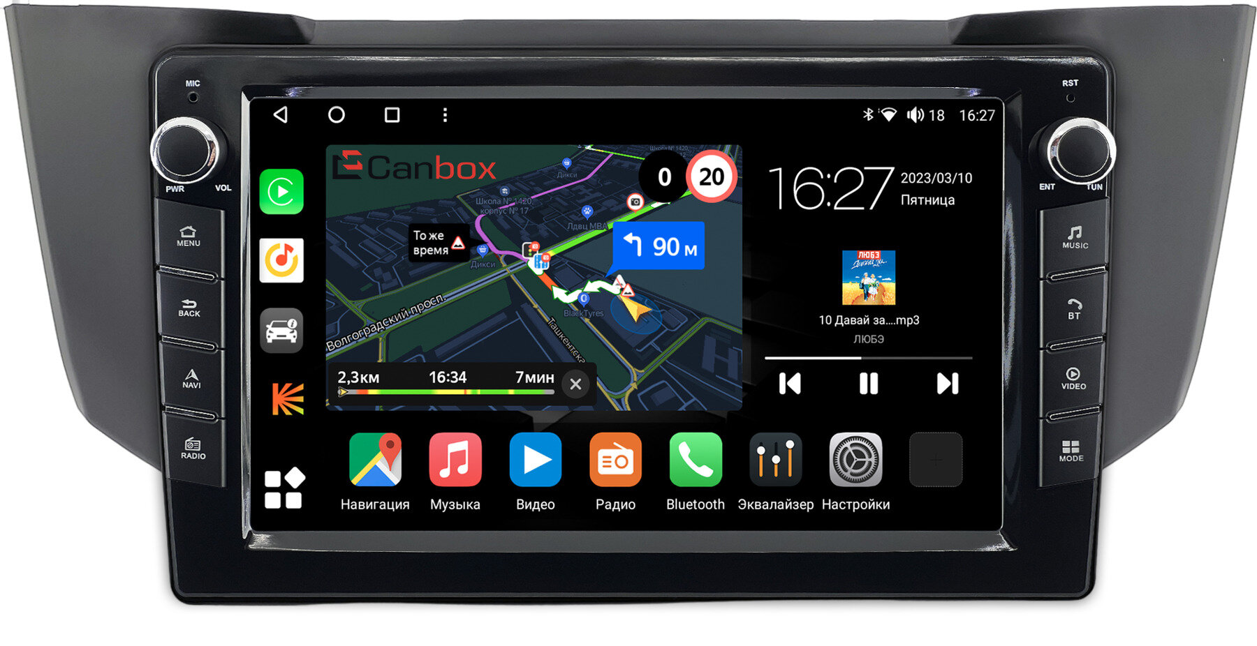 Штатная магнитола Canbox M-Line 7821-9-0992 Lexus RX 300, RX 330, RX 350, RX 400h 2003-2009 Android 10 (4G-SIM, 2/32, DSP, IPS) С крутилками