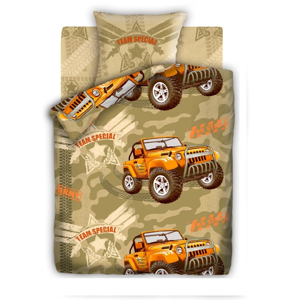 FOR YOU комплект постельного белья "Армейский внедорожнк", 1,5 спальный