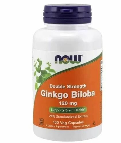 Гинкго Билоба NOW Ginkgo Biloba 120 mg - 100 Veg Capsules