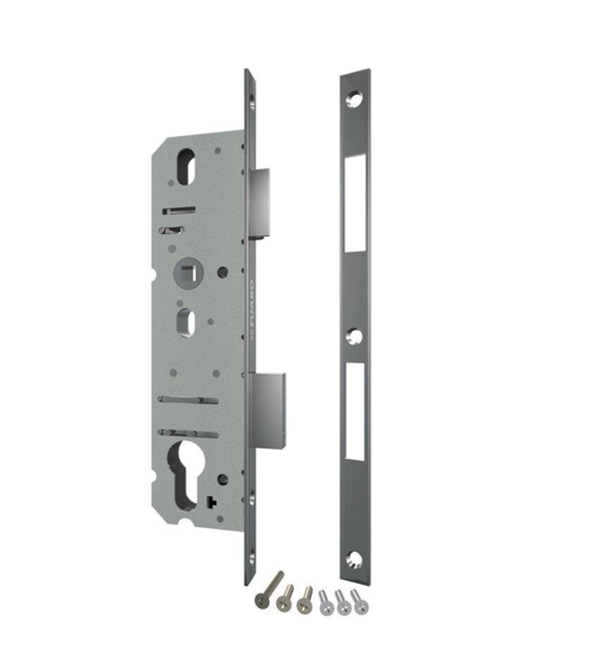 Корпус узкопрофильного замка с защелкой 4924-25/92 CP (хром) межосев. расст. 92 мм
