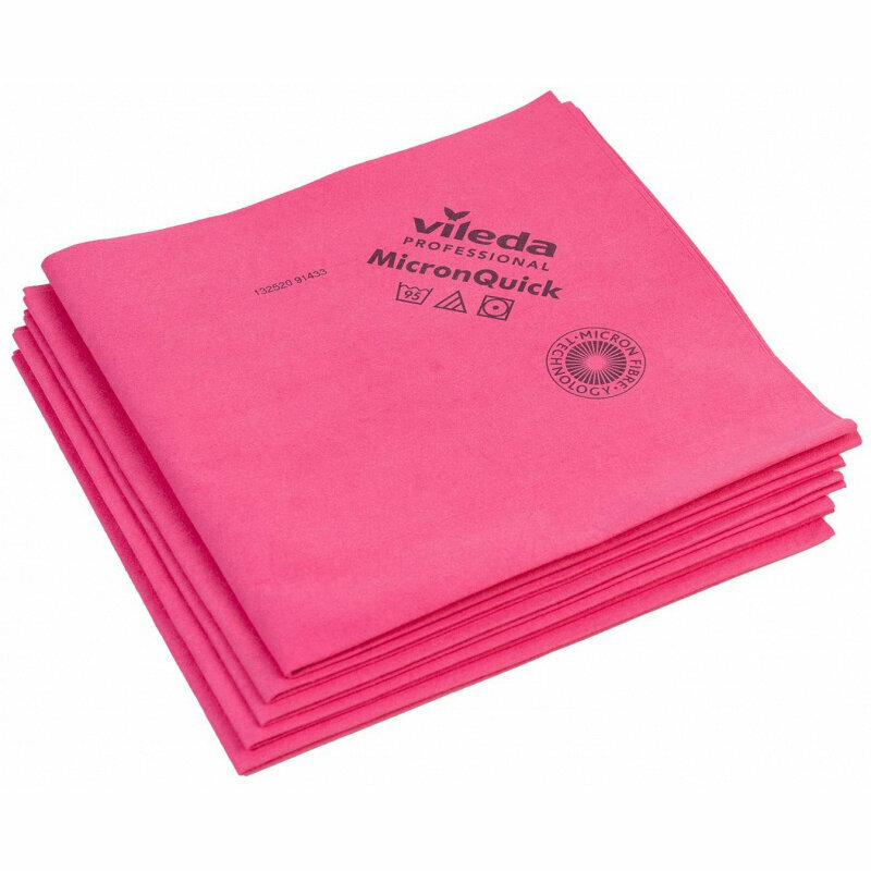Салфетка Vileda Professional МикронКвик, красный, 5 шт.