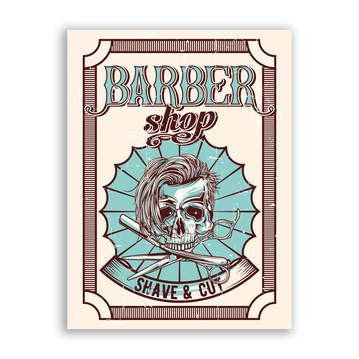 Постер, плакат на бумаге / Для Барбершопа / Размер 40 x 53 см