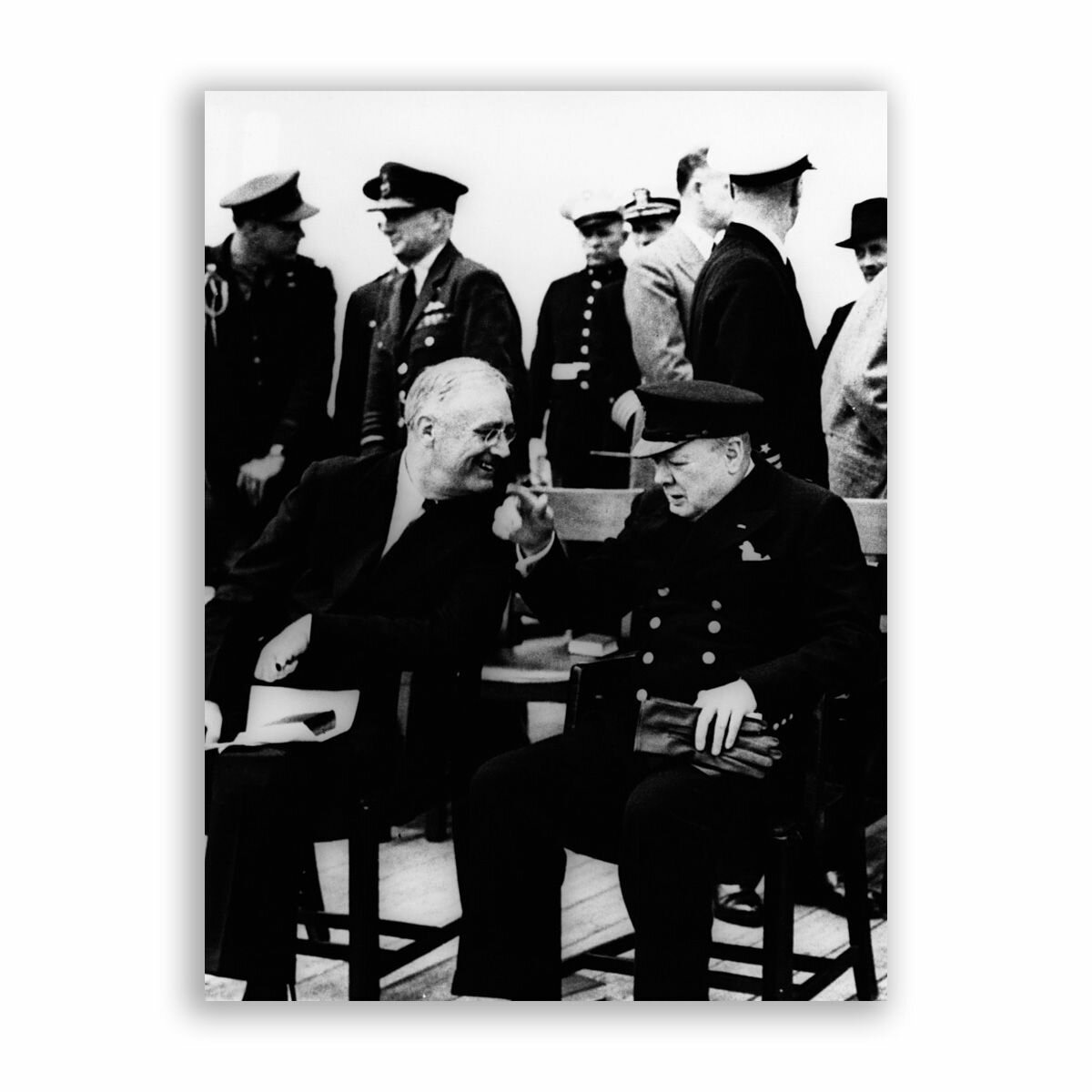 Постер, плакат на бумаге / President Franklin D. Roosevelt and Prime Minister Winston Churchill / Размер 30 x 40 см