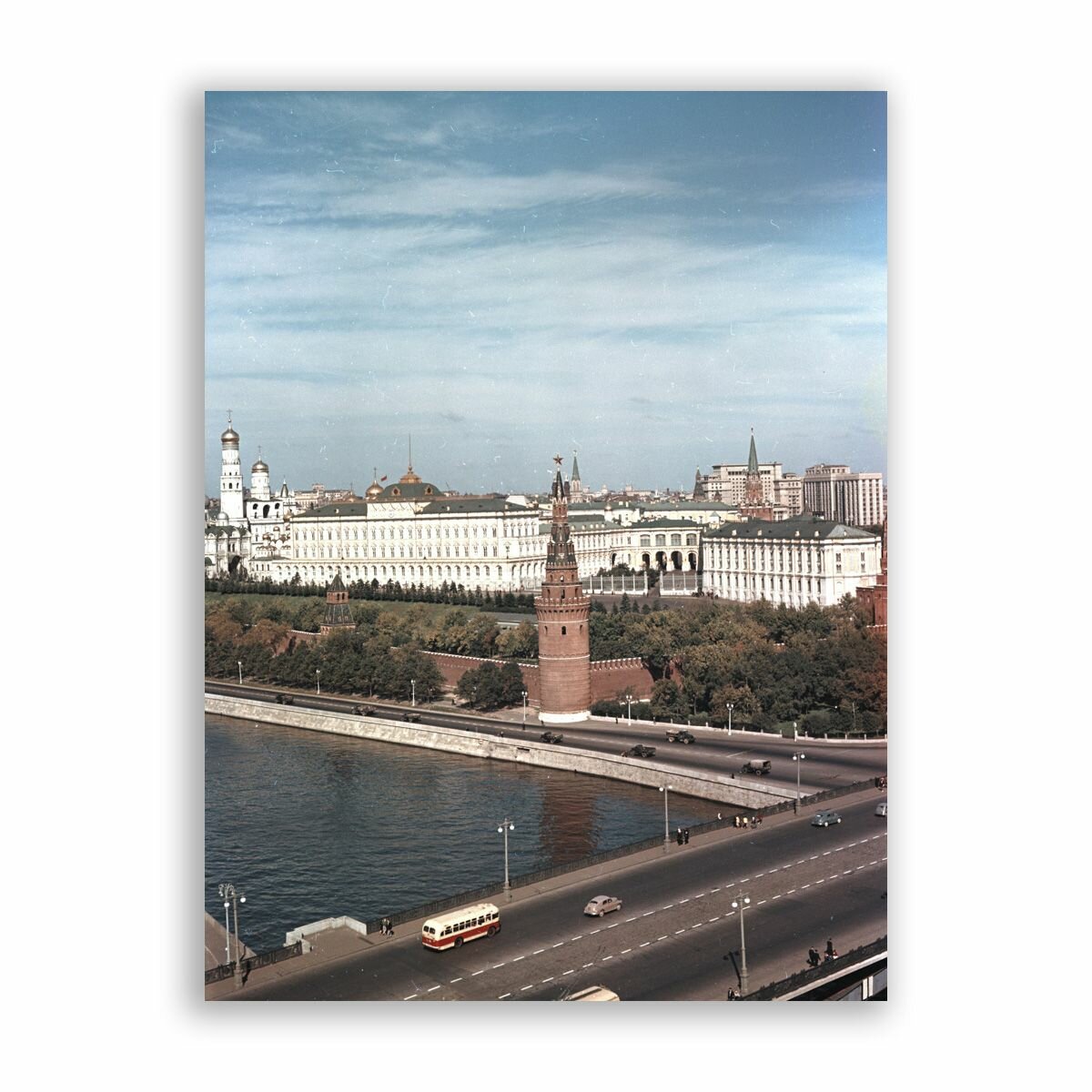 Советский постер, плакат на бумаге / Старая Москва - Кремль / Размер 60 x 80 см