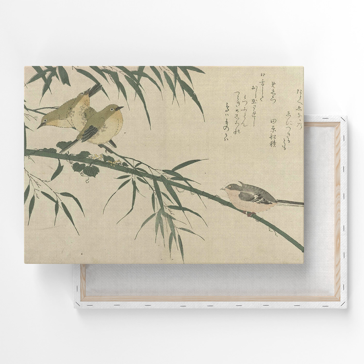Картина на холсте, репродукция / Китагава Утамаро - Vier vogeltjes / Размер 30 x 40 см