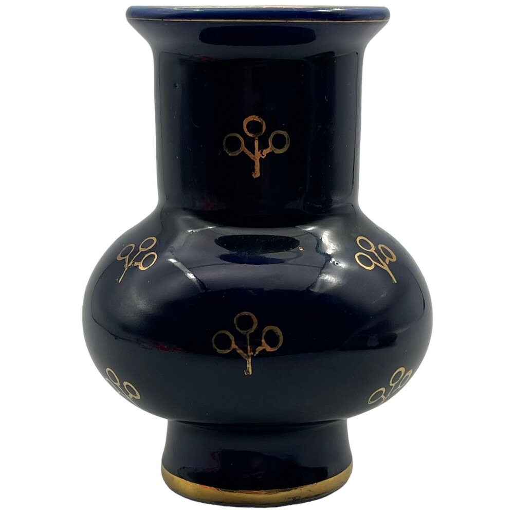 Ваза - сосуд "Миниатюрная" 1960-1970 гг, фарфор, кобальт, позолота, ЛФЗ, СССР