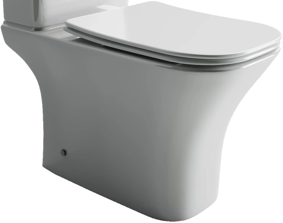 Чаша напольного безободкового унитаза с сиденьем микролифт Ceramica Nova Alfa CN9002-B