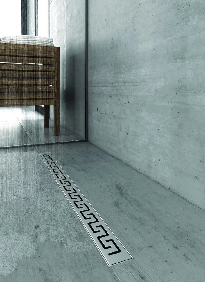 Душевой трап (лоток) Berges B1 Antik 091123 50 см, с решеткой, перфорированный, хром