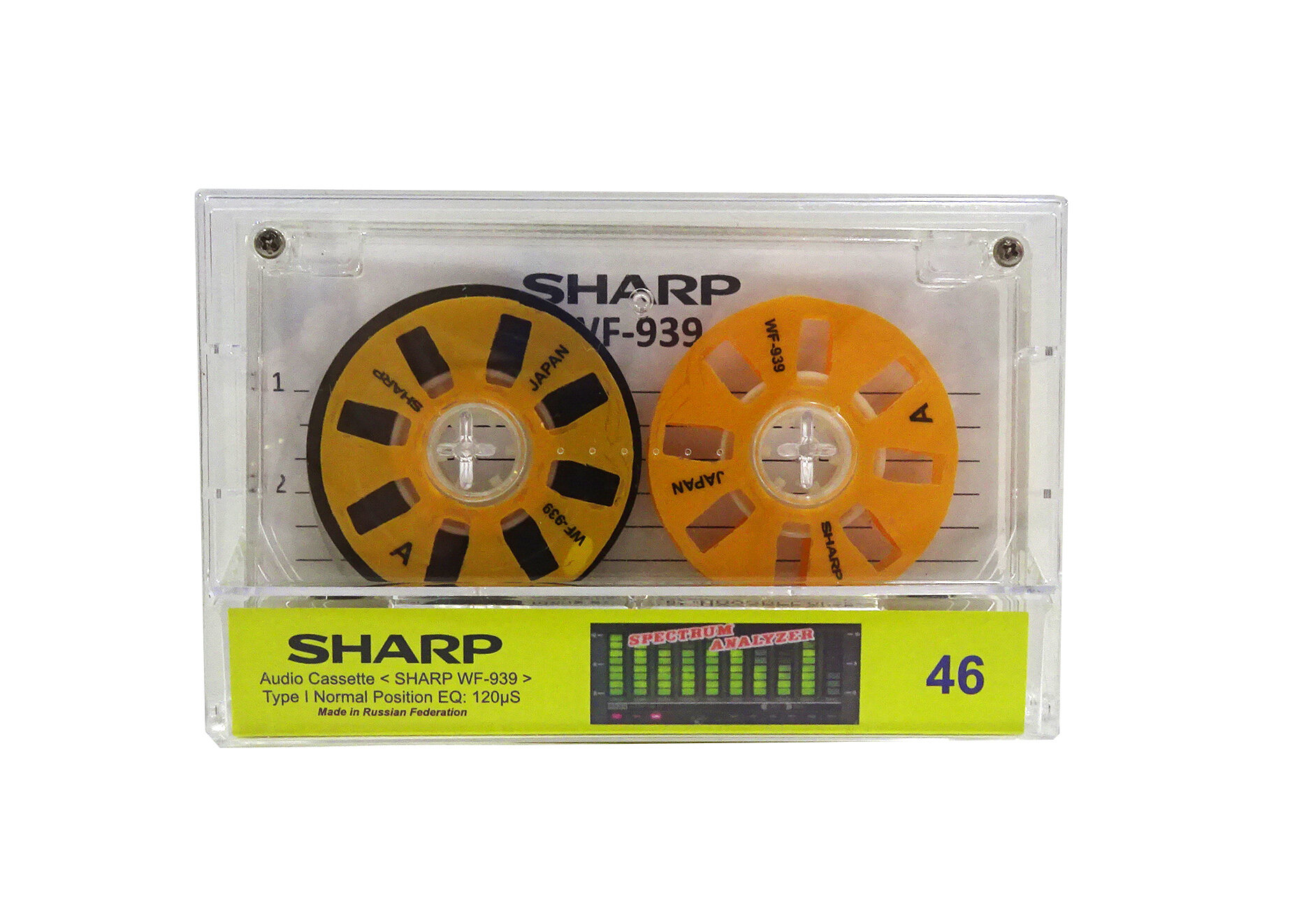 Аудиокассета "Sharp WF-939" с оранжевыми боббинками