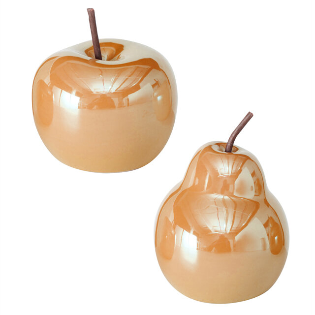 Фарфоровые статуэтки Merly - Яблоко и Груша 14 см, 2 шт, карамельные, Boltze, 2031717-набор-2