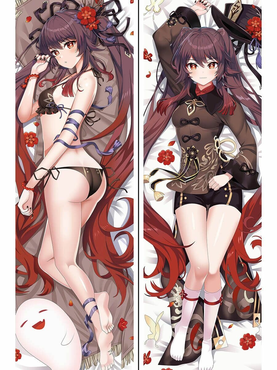 Наволочка дакимакура Ху Тао из Геншин Импакт - Genshin Impact арт. D0982, 150x50