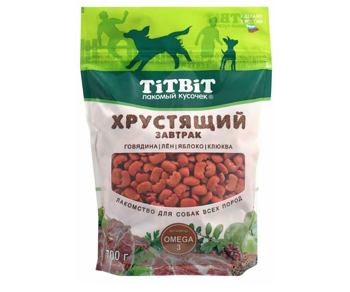 Лакомство TitBit для собак завтрак хрустящий с говядиной 700г 024959