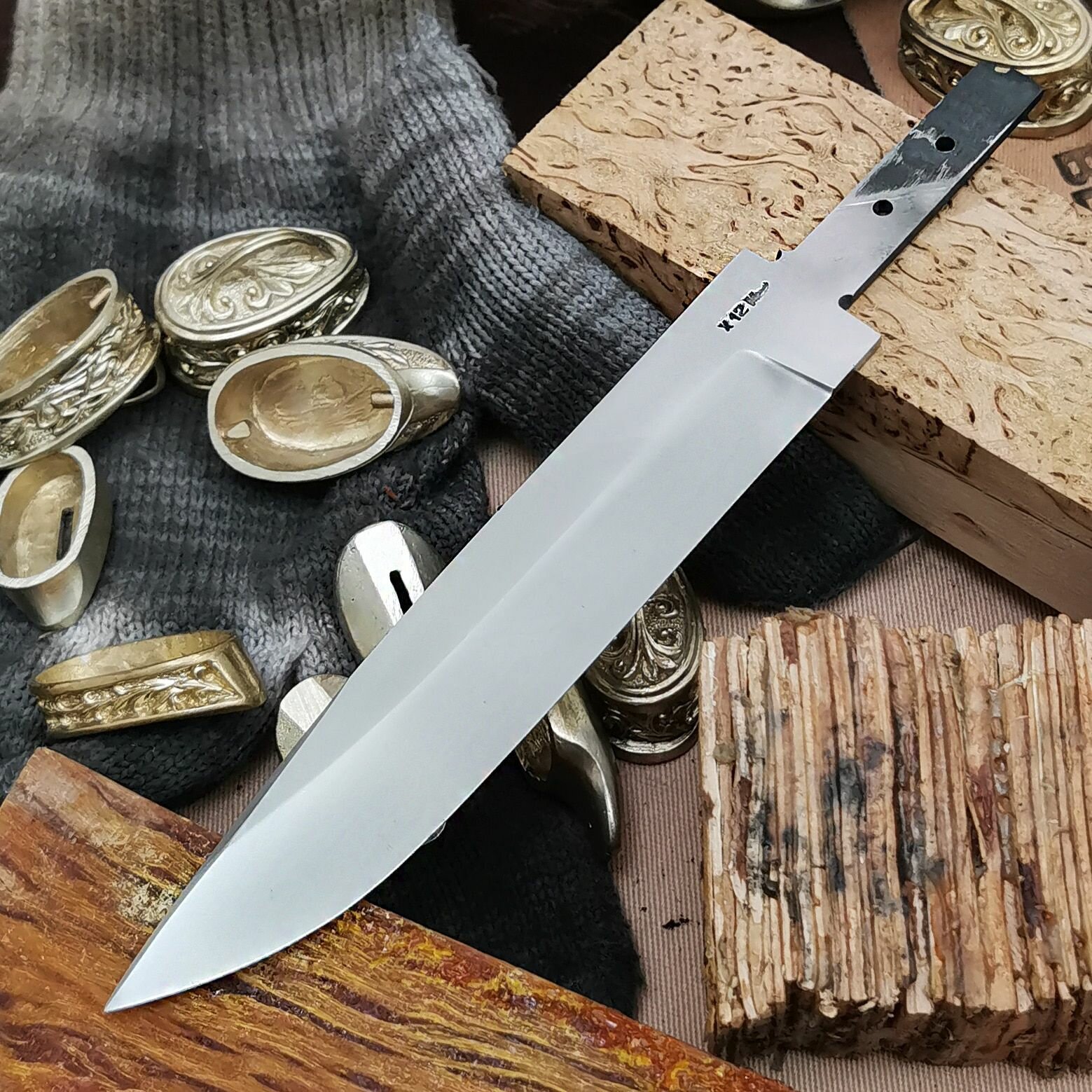 Клинок Таймень из кованой стали Х12МФ