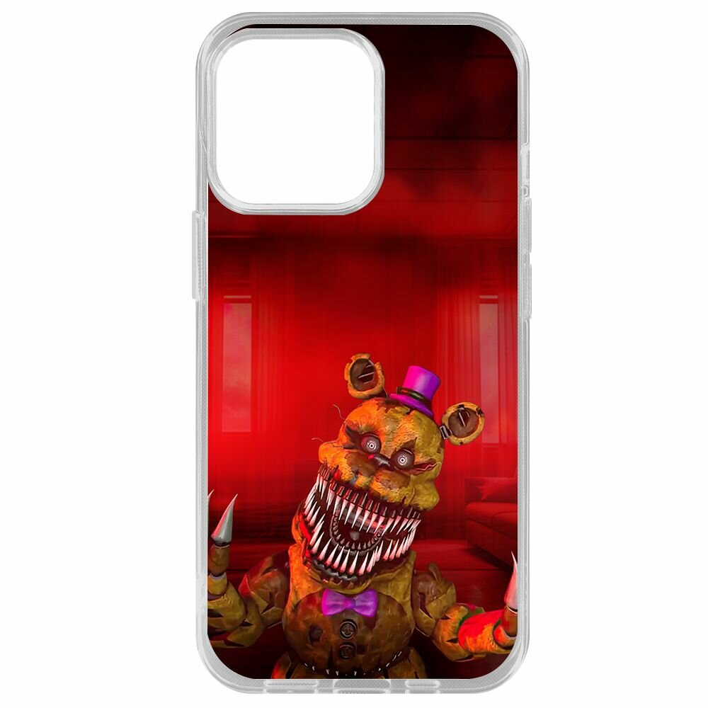 Чехол-накладка Krutoff Clear Case фнаф - Фредди атакует для iPhone 14 Pro Max