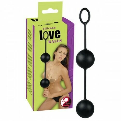 Вагинальные шарики silicone love balls, силикон, чёрные