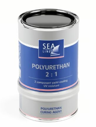 Полиуретановая краска Sea Line, для лодок, 0.75л, чёрная, двухкомпонентная, глянцевая