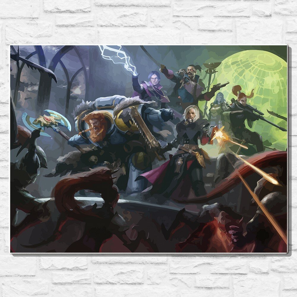 Картина по номерам на холсте игра Warhammer 40000 (rogue trader, хорус, император, примарх) - 14547 80х60