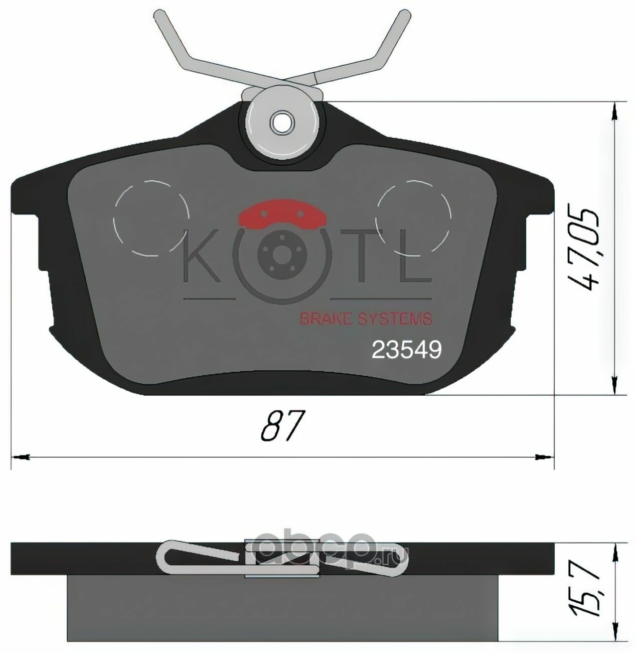 Тормозные колодки Mitsubishi COLT 04-SMART FORFOUR 05-Volvo