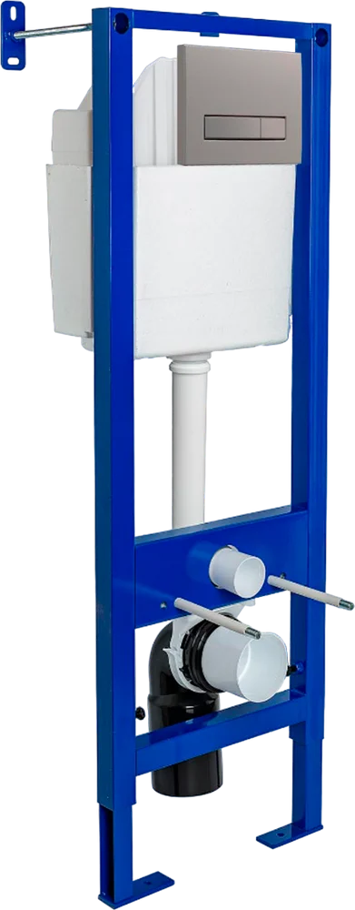 Система инсталляции для унитазов Berges Atom Line 410 с кнопкой смыва, матовый никель 040345