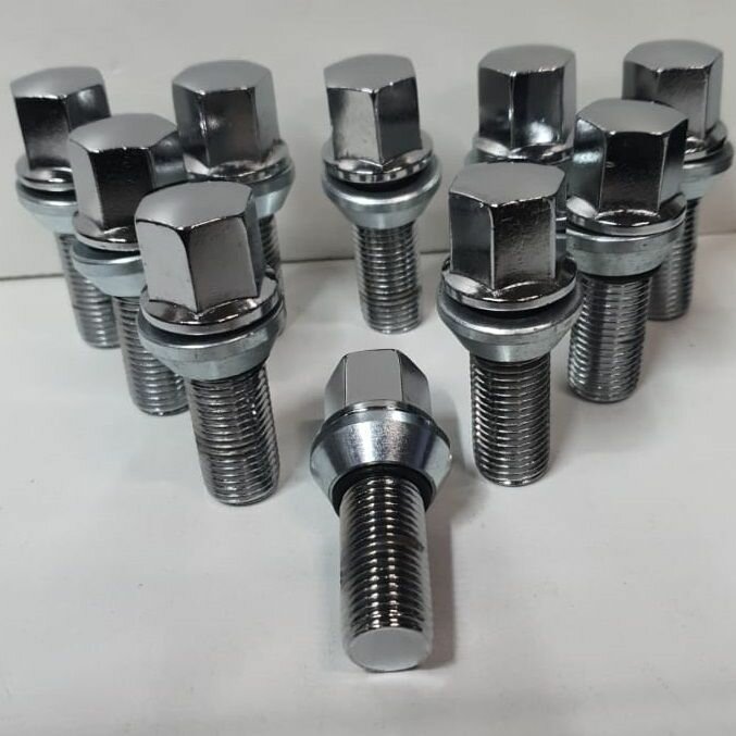 Болт колёсный c подстроечным конусом, 14х1,5х28, под 17 ключ, 10 штук