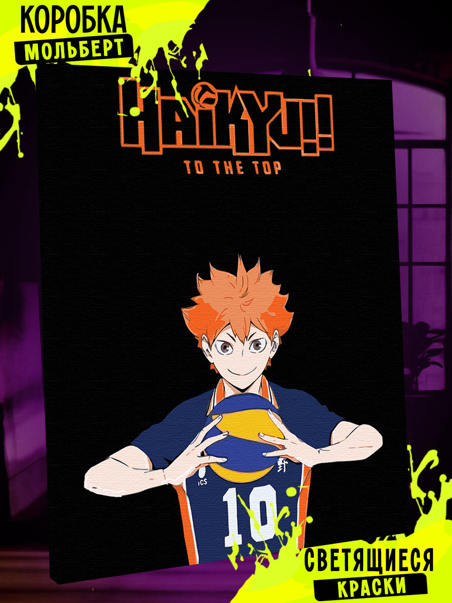 Картина по номерам светящаяся в темноте Волейбол haikyuu