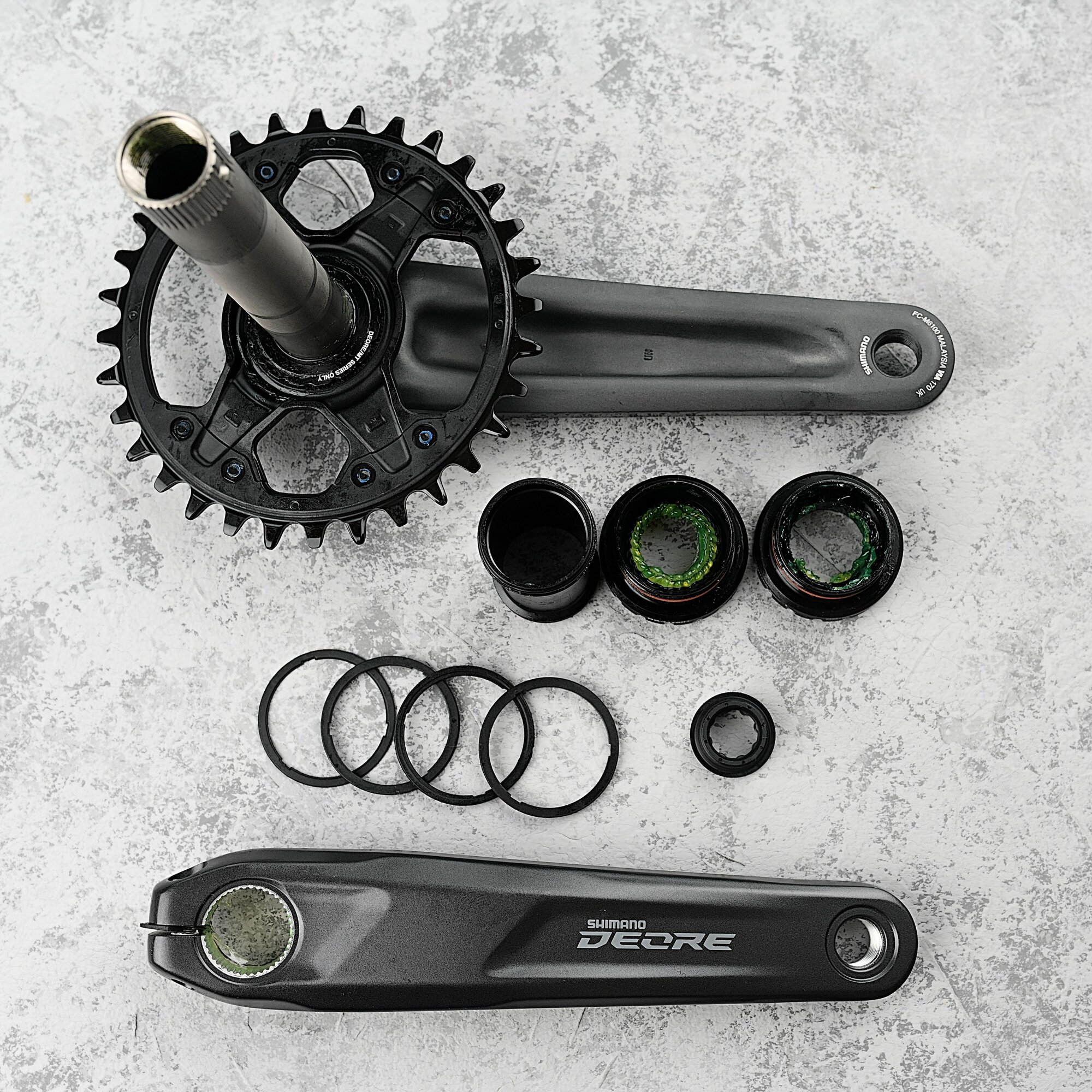 Система шатунов Shimano Deore FC-M6100, 32T, 175 мм + каретка BB-MT501