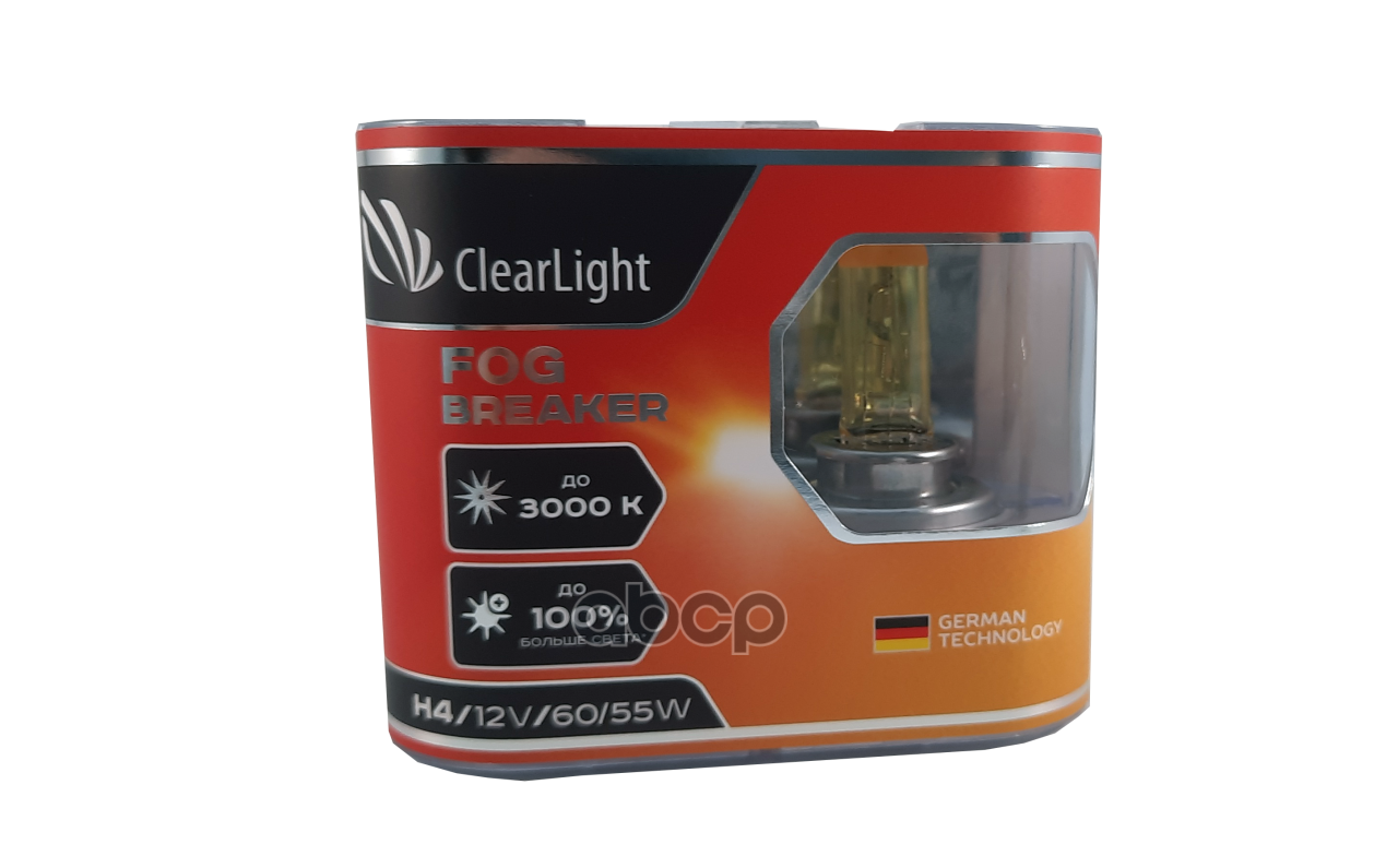 К-кт ламп! галоген H4 12V 60/55W Fog Breaker (короб. 2шт.) ClearLight арт. MLH4FBR