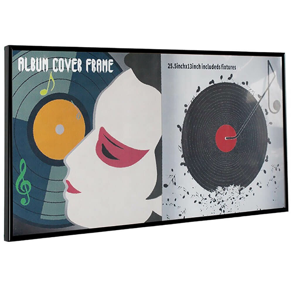Рамка для 2-х виниловых пластинок RECORD PRO (66 х 33 см), черный