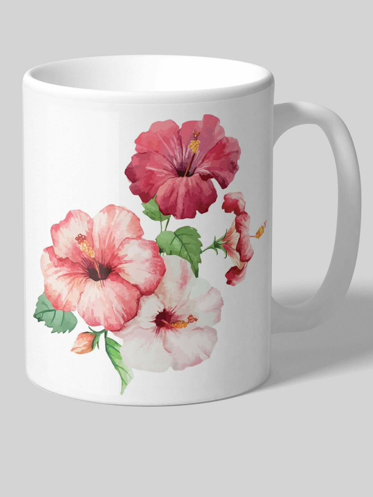 Кружка cooperative.moscow " Гибискус цветок " (кружка с Гибискусом , Гибискус , кружка с цветком, кружка Гибискус , с Гибискусом , подарок с любовью, кружка с цветами, цветы, цветок) , 330 мл, 1 шт