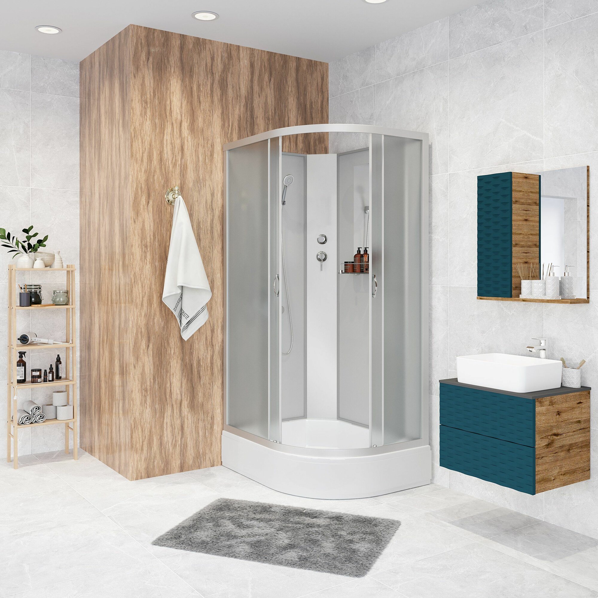 Душевая кабина Niagara NG-33094-14LBK (1000х900х2150) средний поддон (26см) стекло матовое