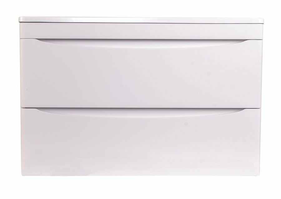 Тумба подвесная Style Line Бергамо мини 90 (2 ящ.) + Умывальник Каре Люкс мини 900х350 Люкс антискрейтч белый, plus