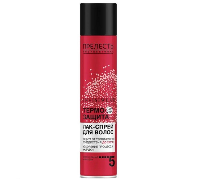 Набор из 3 штук Лак-спрей для горячей укладки Прелесть Professional Inviswear 300мл