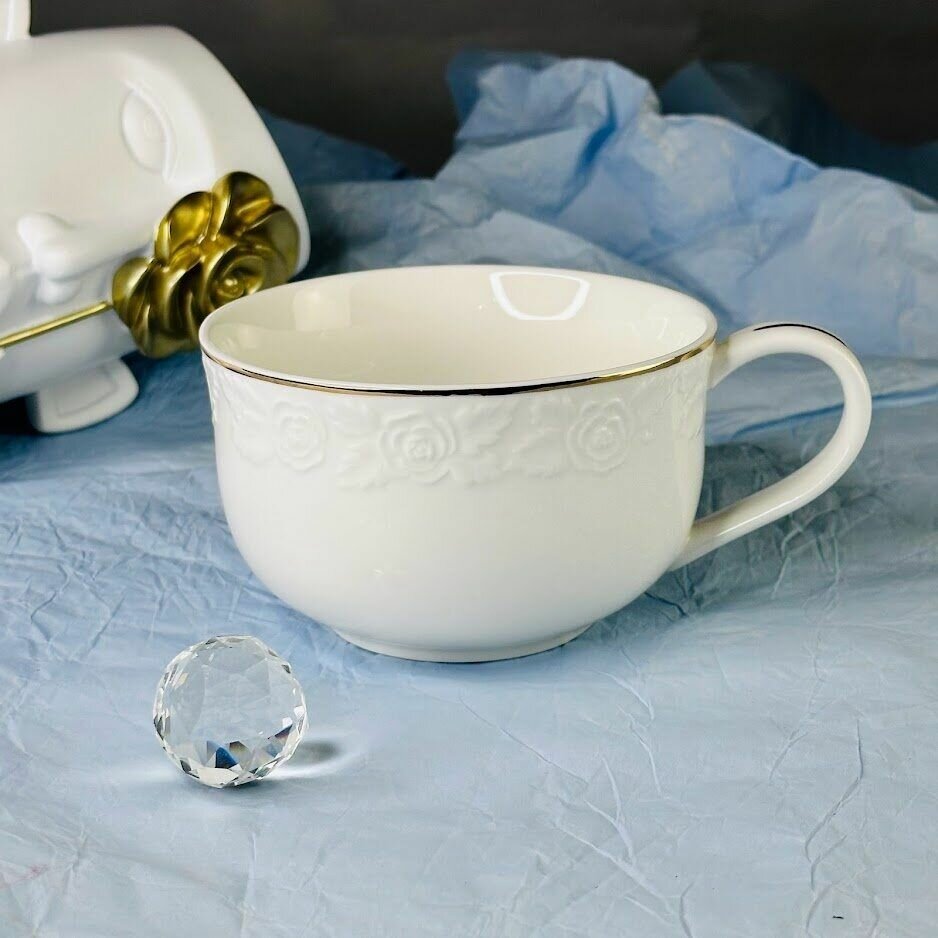 Бульонница Lenardi Белая роза 500мл, фарфор